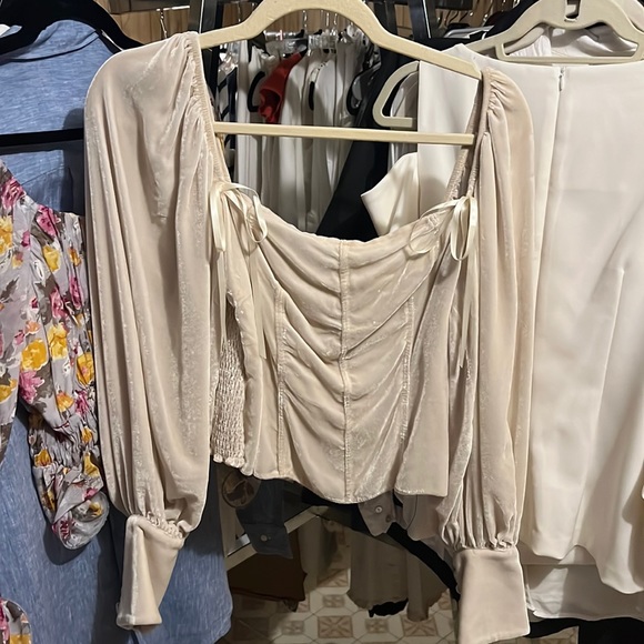 Tops | Reformation Long Sleeve Velvet Top | Poshmark